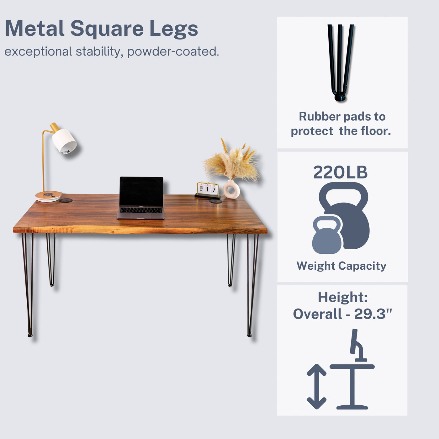 Wood Computer Desk - Walnut Solid Wood Desk, Live Edge Computer Desk