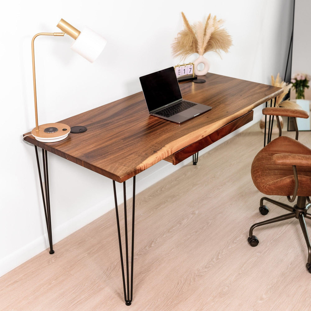 Buy Now Live Edge Walnut Desk - Modern Wood Style