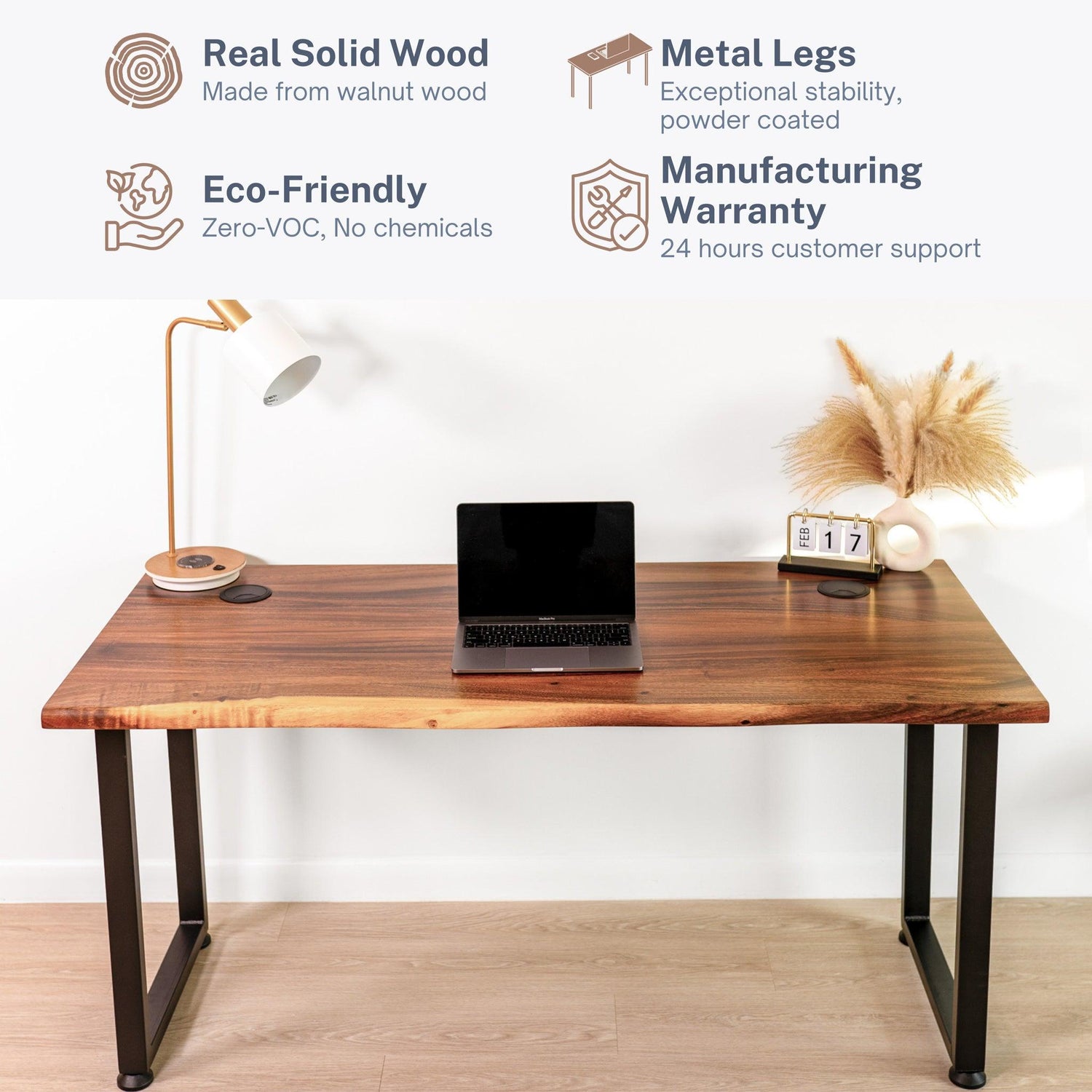 Solid Wood Computer Desk - Elegant, Durable, and Affordable