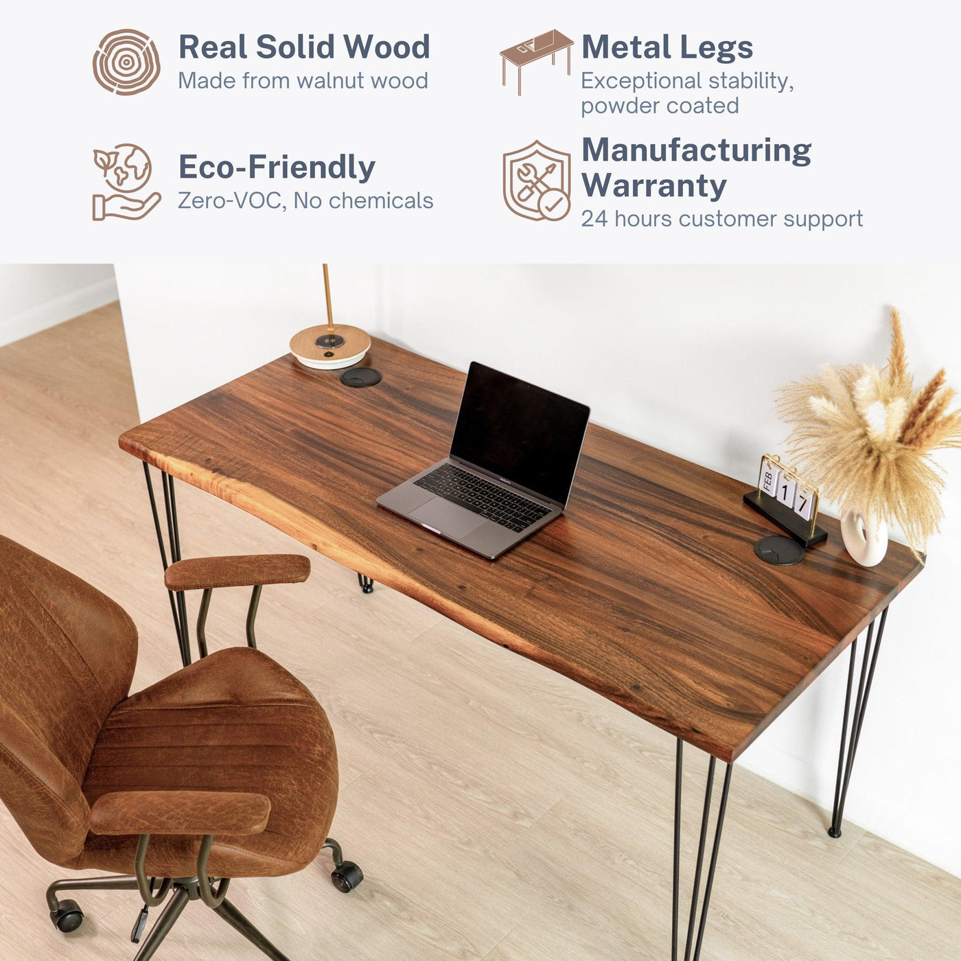 Buy Now Live Edge Walnut Desk - Modern Wood Style