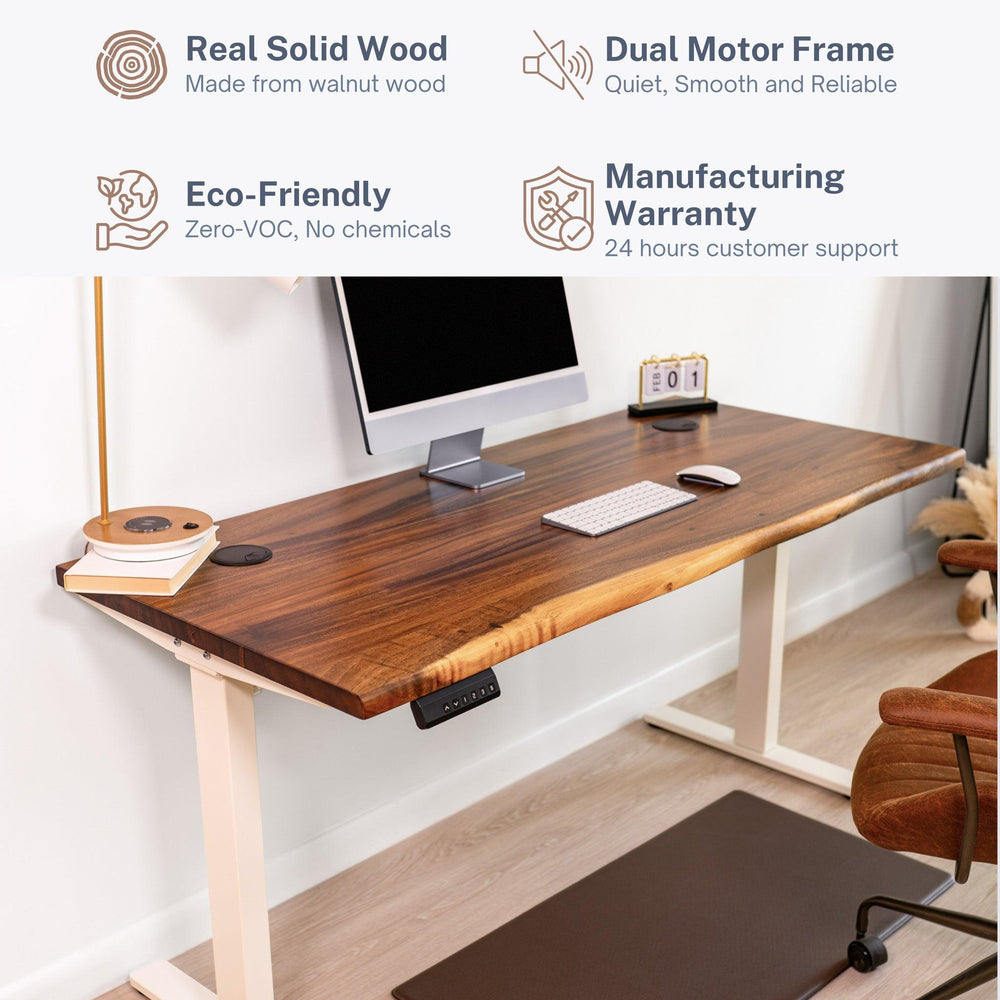 Shop Now Walnut Adjustable Desk" - Modern Wood Style