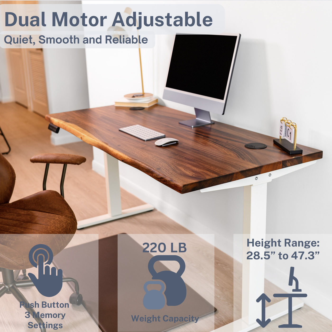 Solid Walnut Standing Desk – Ergonomic, Durable, and Stylish