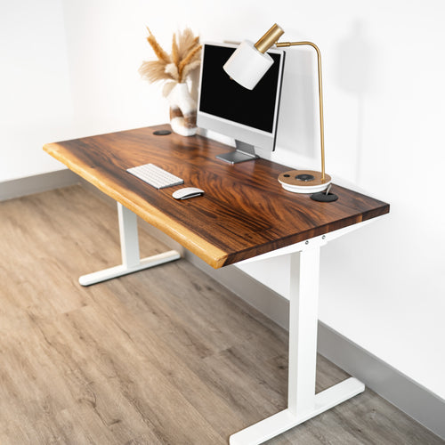 Shop Now Walnut Adjustable Desk" - Modern Wood Style